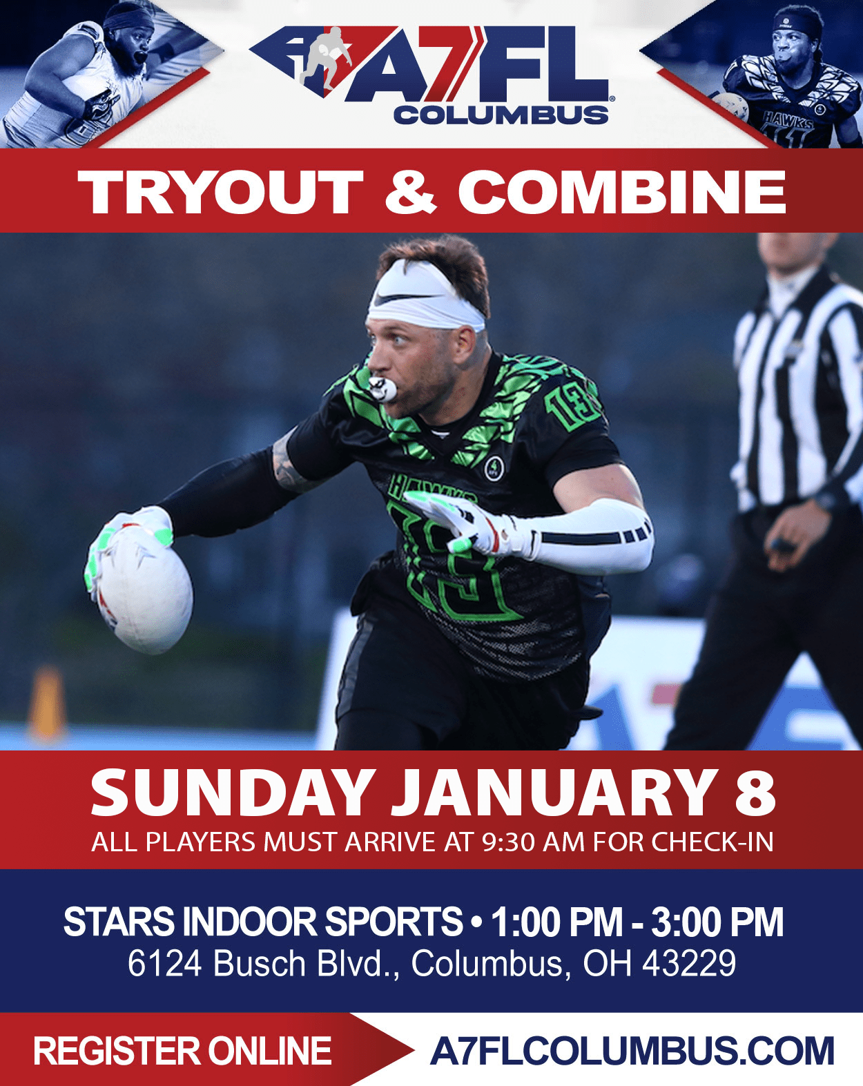 PLAYER TRYOUTS & COMBINES - A7FL
