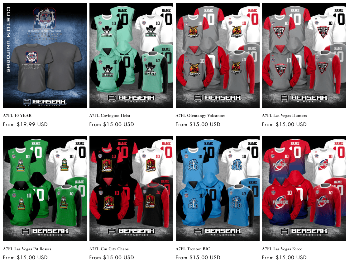 A7FL Fan Gear at Berserk Athletics - A7FL